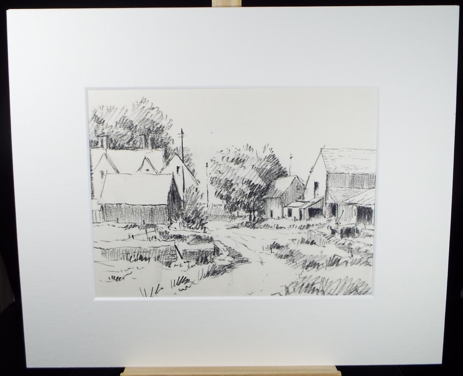 Original Pencil Drawing 'the Hamlet' Circa - Etsy