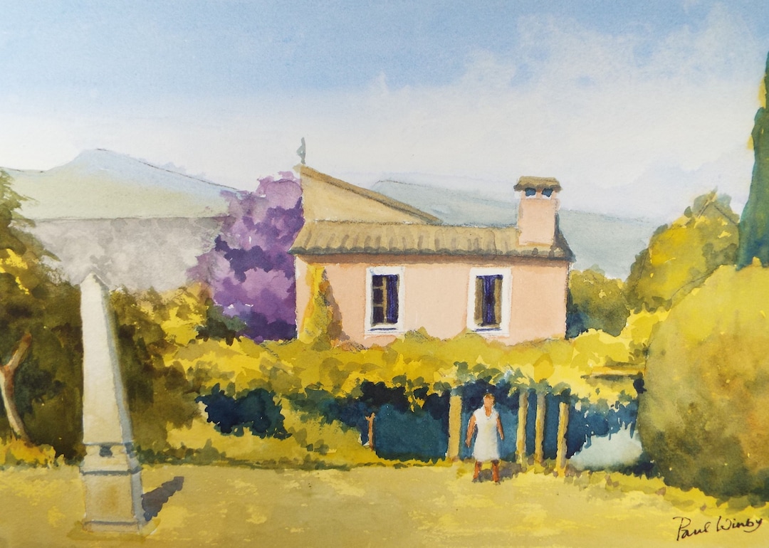 Original Watercolour on Paper, 'summer Garden With Obelisk', Paul Winby ...