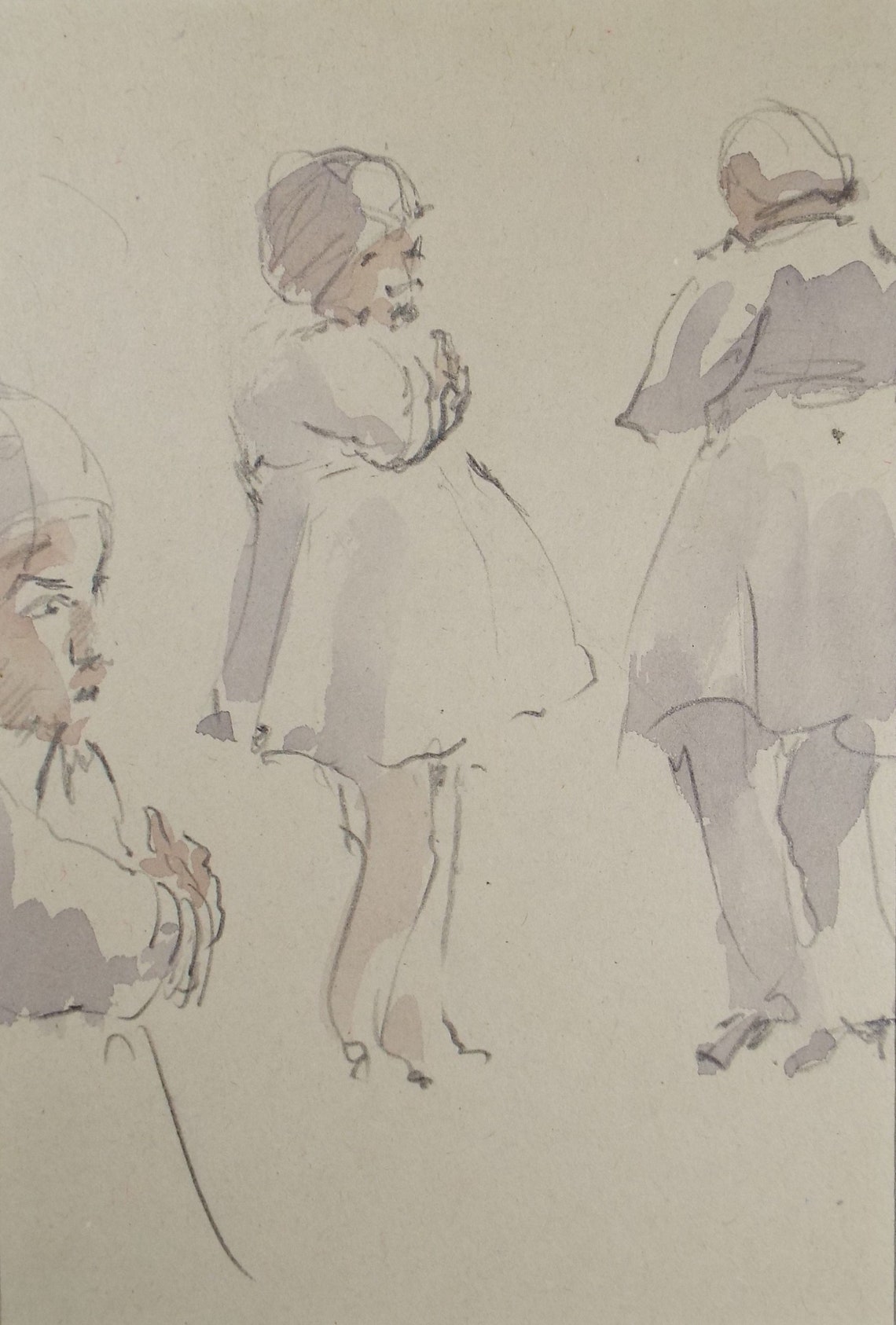 Original Watercolour & Pencil Drawing, 'figure Studies', Hugh Mckenzie ...