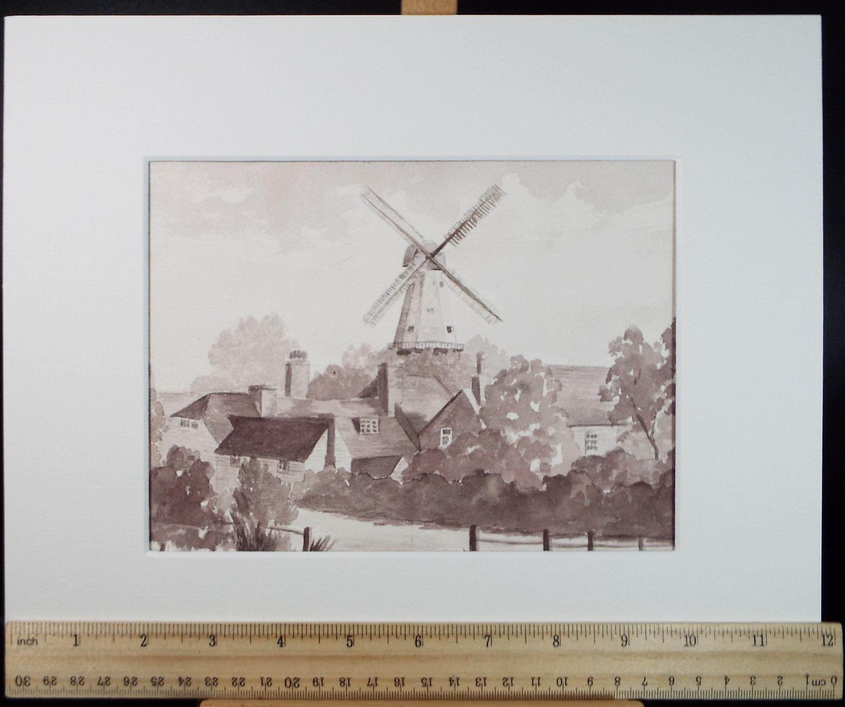 Original Watercolour Drawing, 'windmill at Cranbrook', Dated 1975, M ...