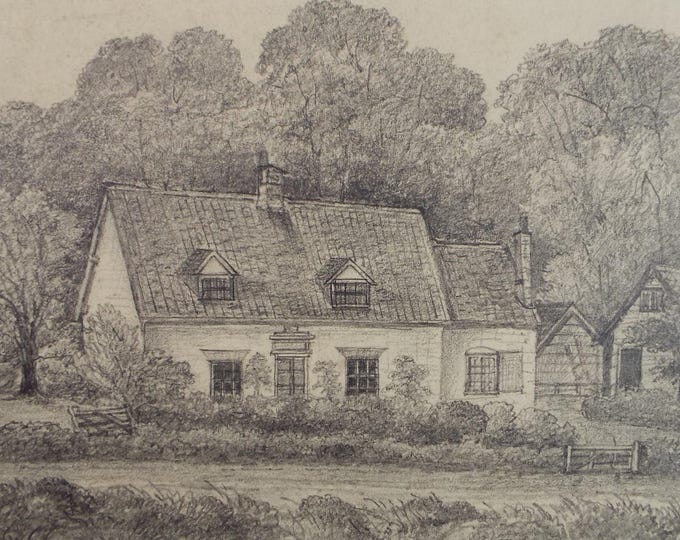 Original Pencil Drawing, Country Cottage' , Dated 1864, Artist Unknown ...