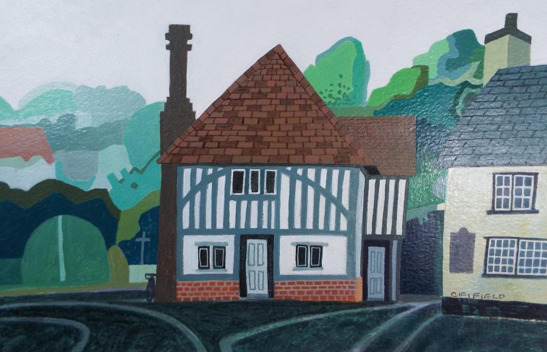 Original Acrylic Painting, 'old Buildings, Norfolk', Colin Fifield 1940 ...