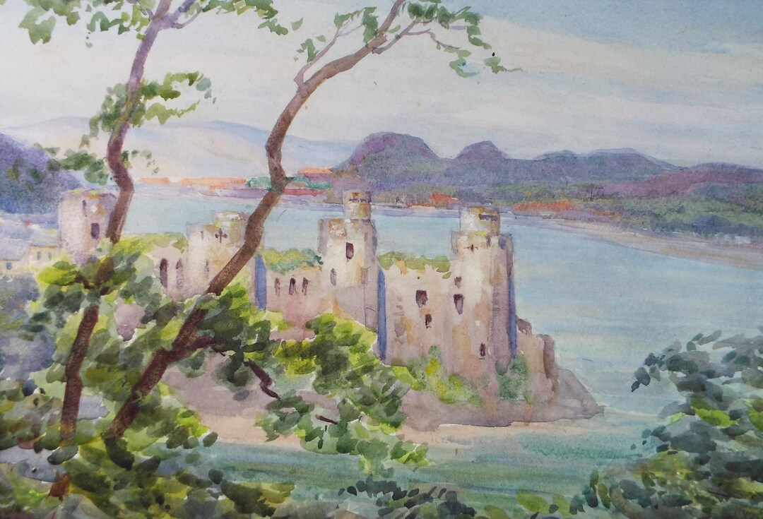Original Watercolour, 'conwy Castle', Circa 1920's, Artist Unknown - Etsy