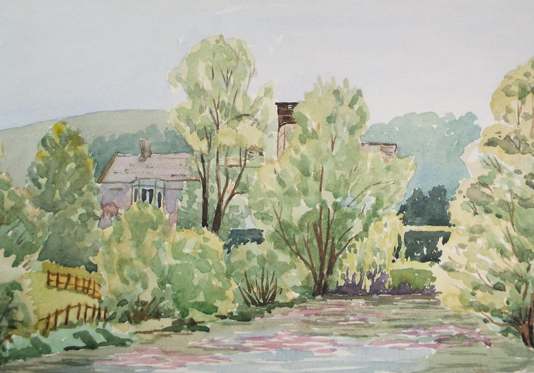 Original Watercolour, 'river Landscape', Dated 1973, H Foster - Etsy