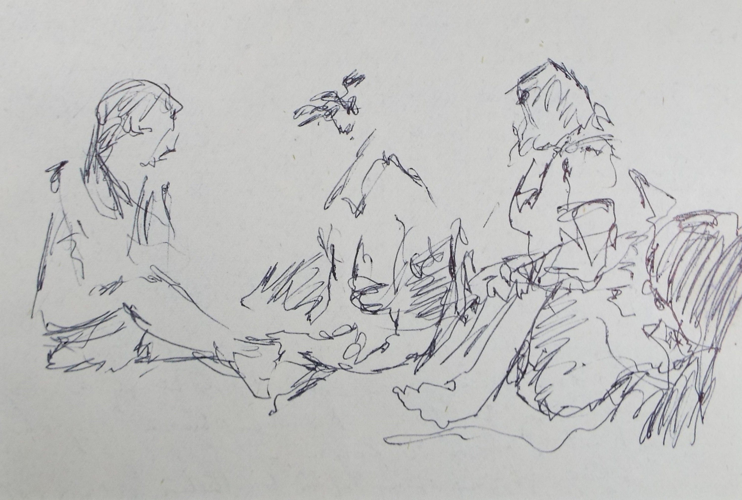 Original Pen & Ink Drawing, 'group of Figures', Hugh Mckenzie (1909 ...