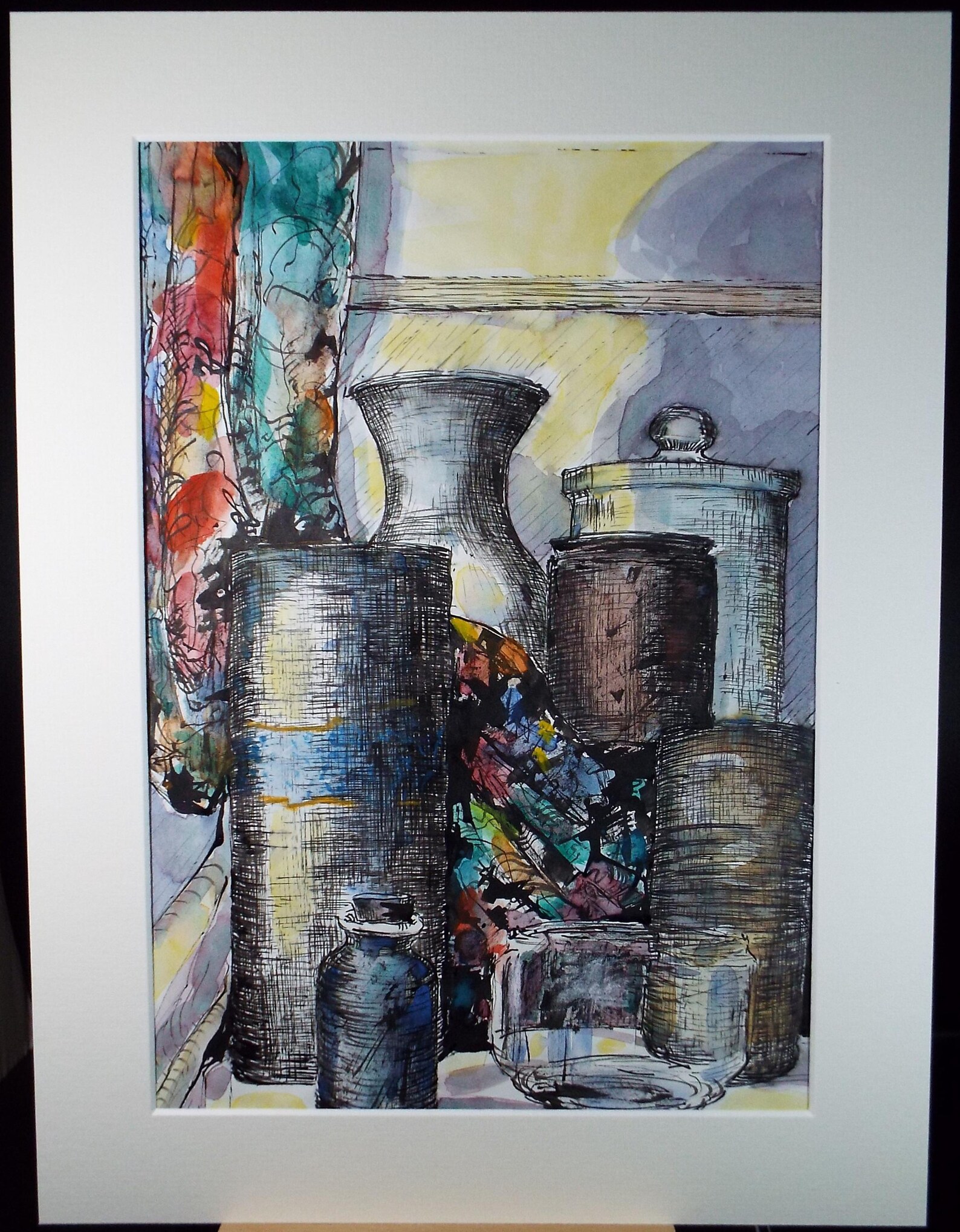 Original Watercolour & Ink , 'still Life of Jars', June Bevan, Circa ...