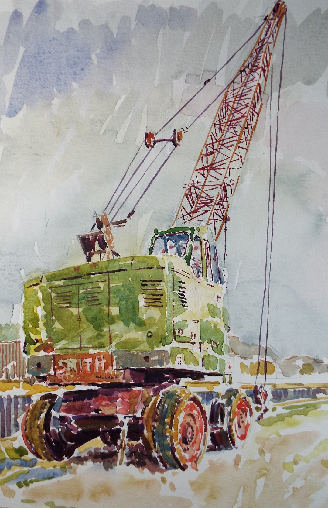 Original Watercolour,'smith's Mobile Crane', Roger Alsop, Dated 1986 - Etsy