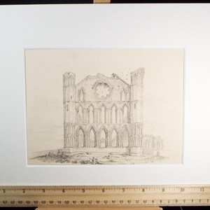 Original Pencil Drawing,'elgin Cathedral', Early 19th Century, Artist ...