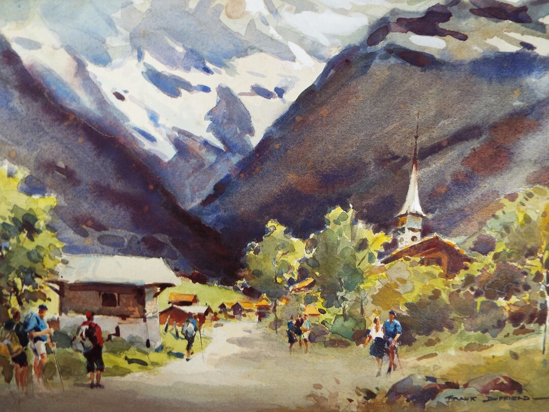 Original Watercolour, 'in the Tyrol', 1968, Frank Duffield (1901-1982 ...