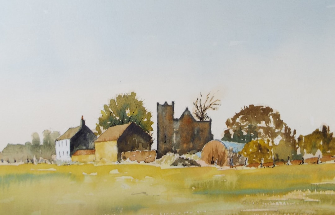 Original Watercolour, 'cumberland Village & Church', Circa 1980's ...