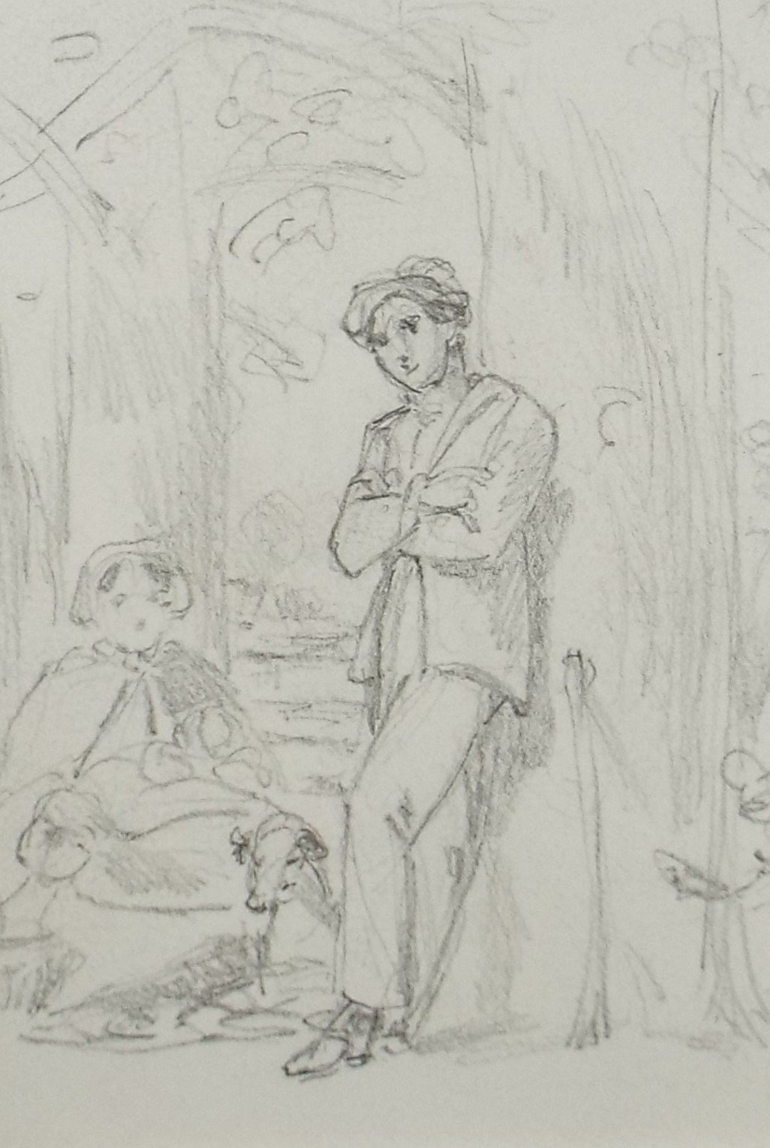 Original Pencil Drawing,'figures in Woodland', John Wood 1801-1870 - Etsy