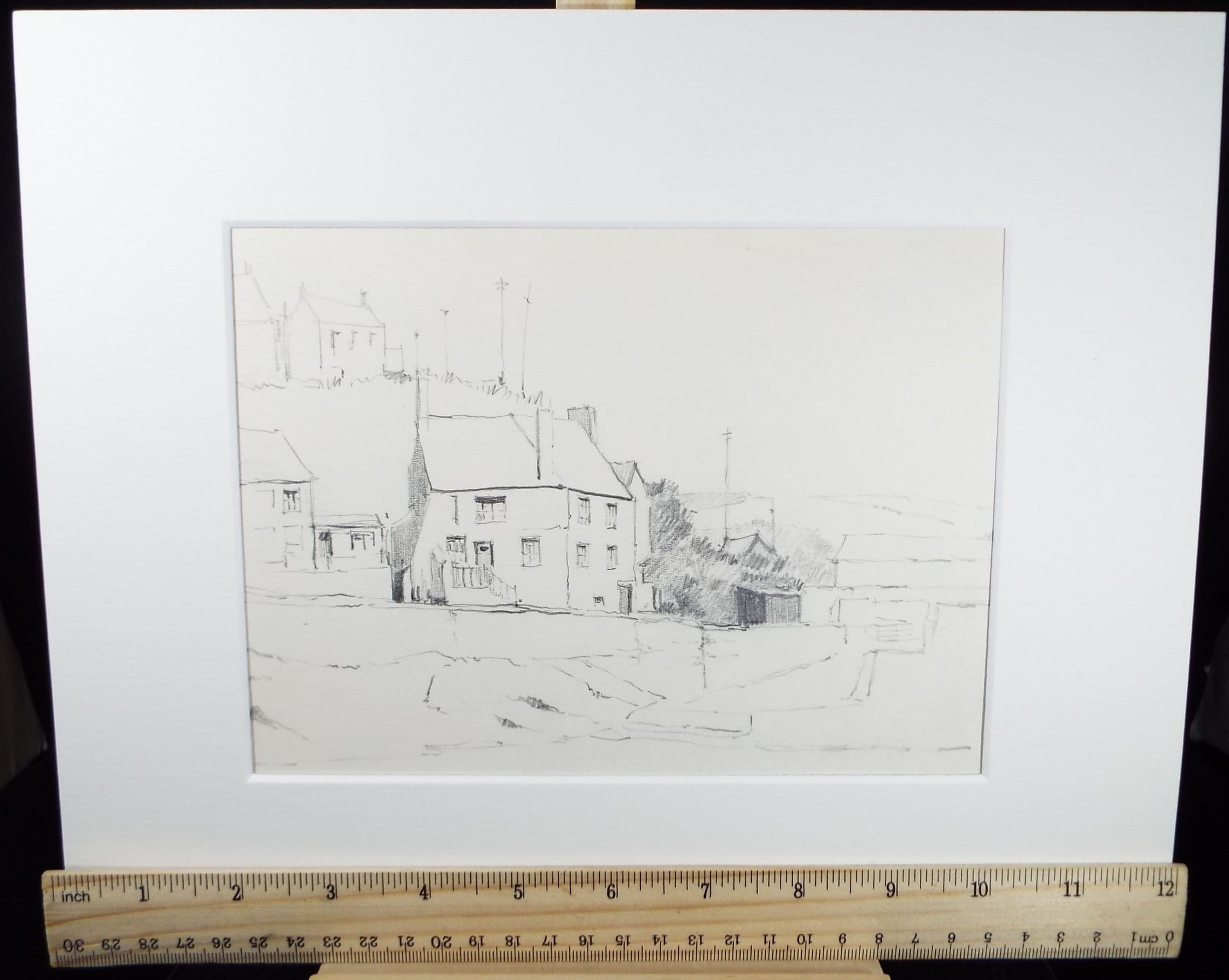 Original Pencil Drawing, 'coastal Cottage', Circa 1990's , Artist ...