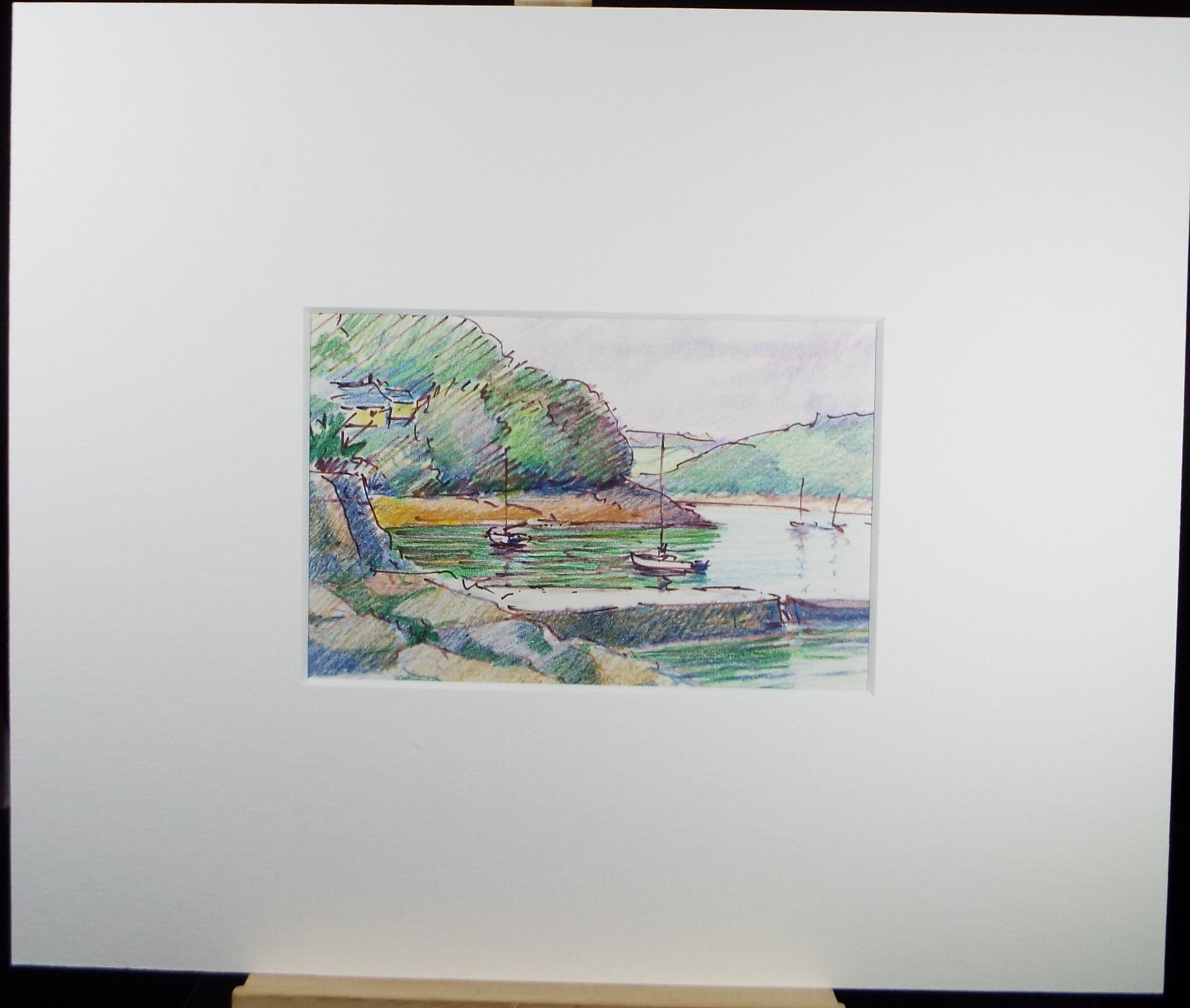 Original Pencil Drawing ,'river Estuary, Early Morning', Circa 1980's ...