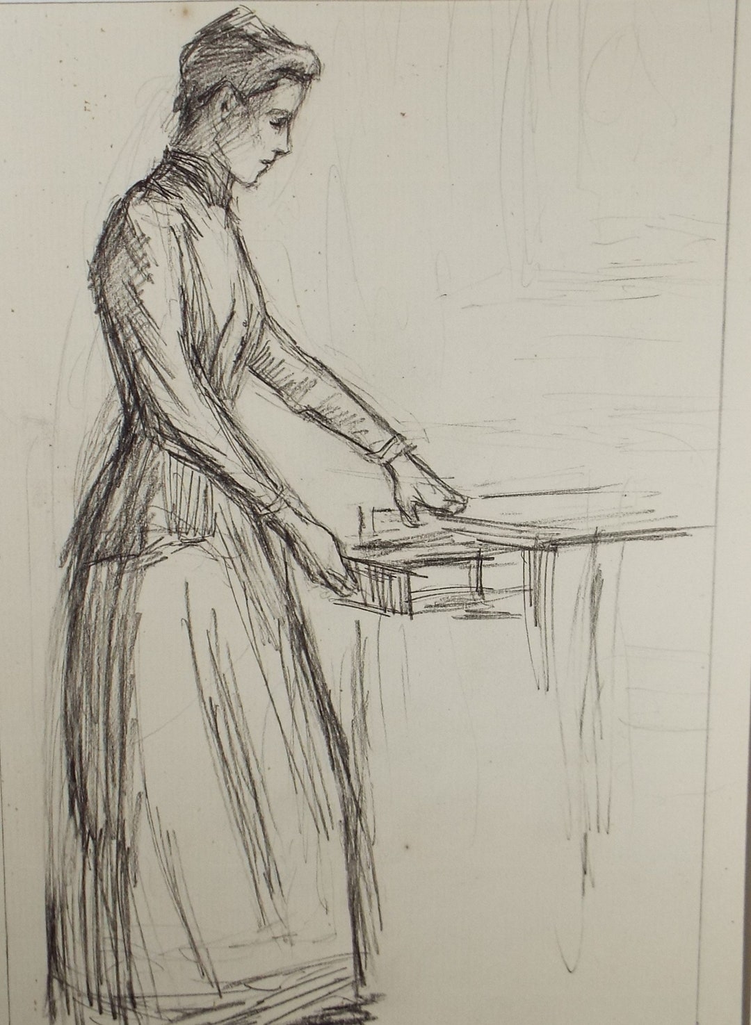 Original Pencil Sketch,'the School Mistress', Leonard Leslie Brooke ...