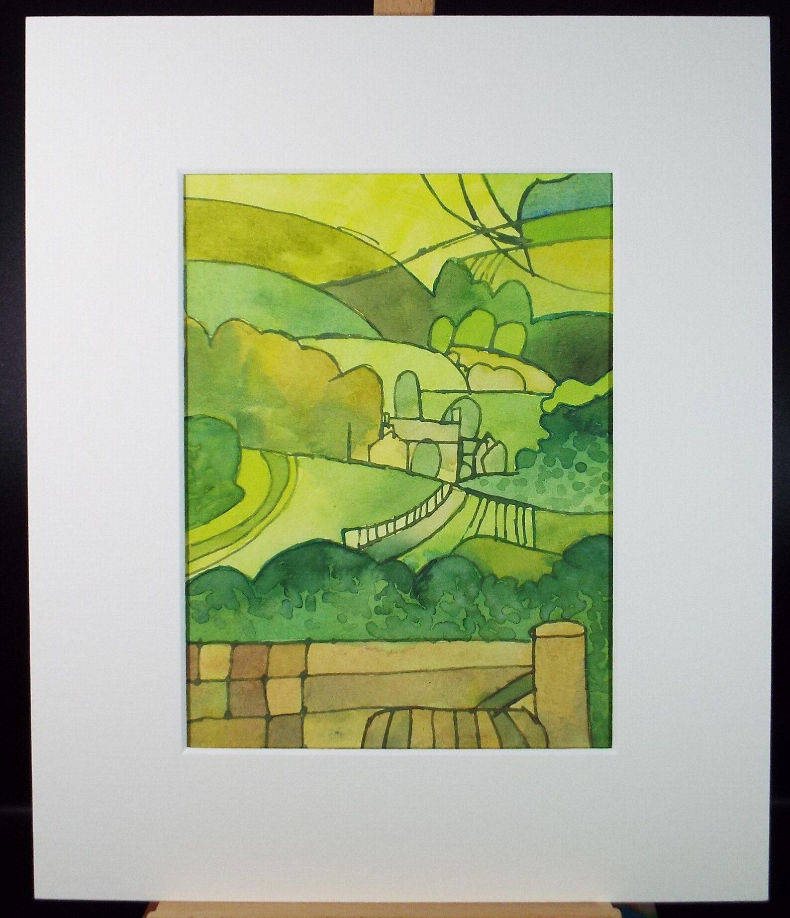 Original Watercolour, 'green Landscape', Colin Fifield 1940-2022, Circa ...