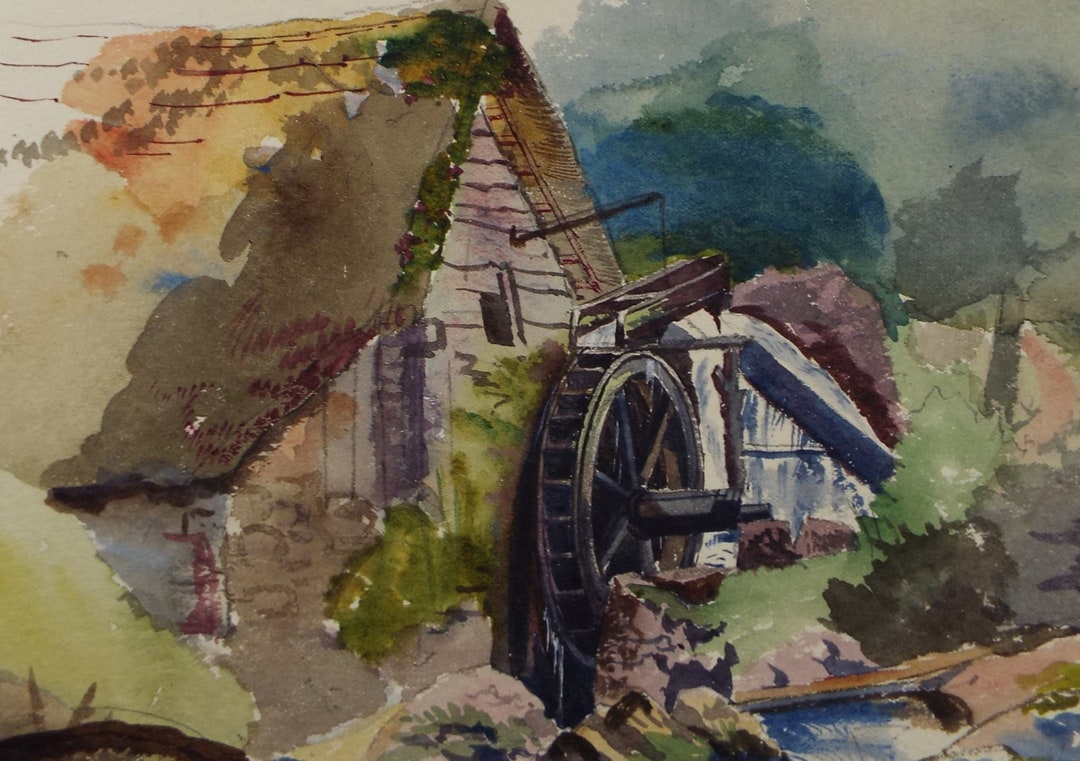 Original Watercolour, 'old Mill, Chagford', Circa 1880's, Unknown ...