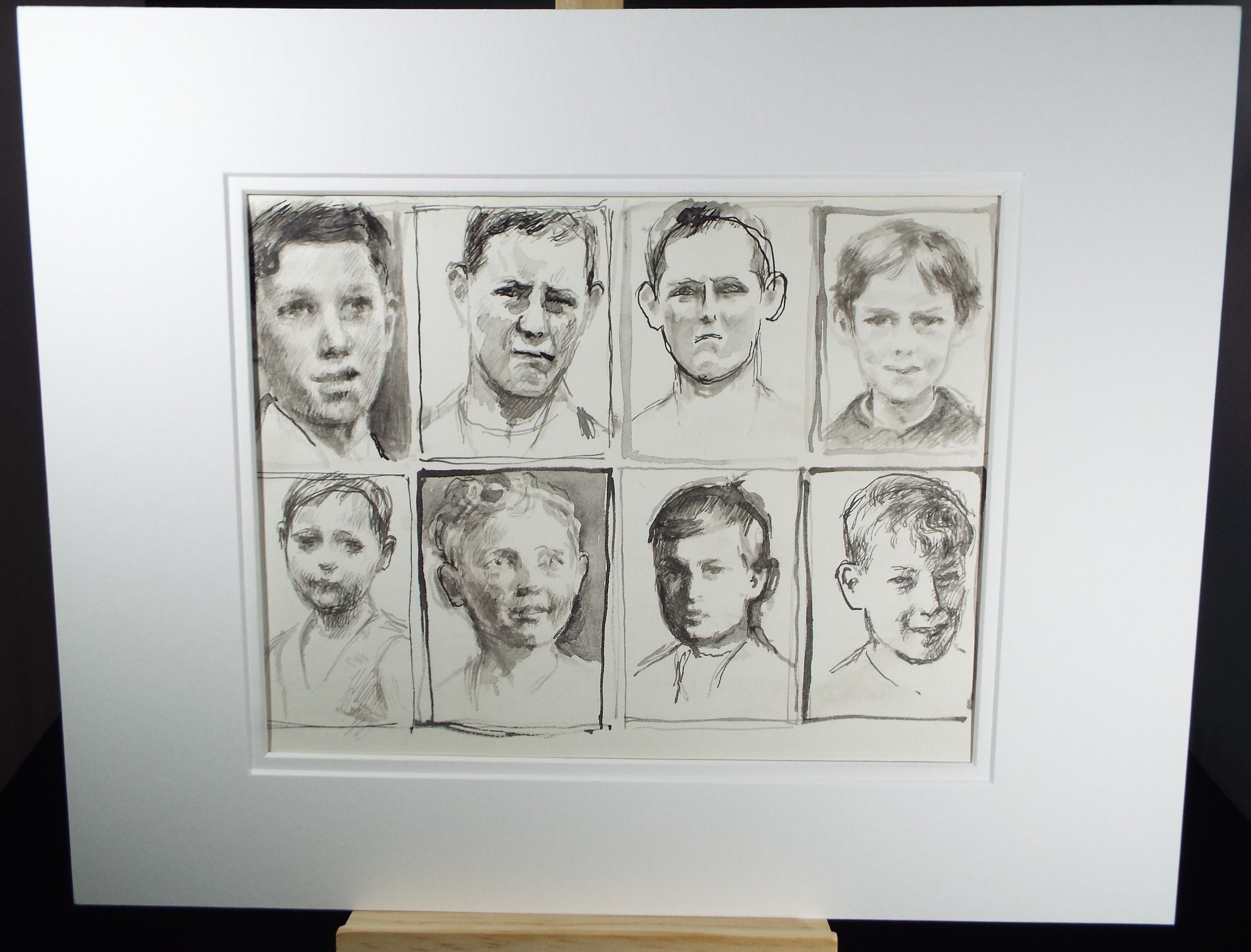 Original Pen and Black Wash Sketch 'portraits of - Etsy