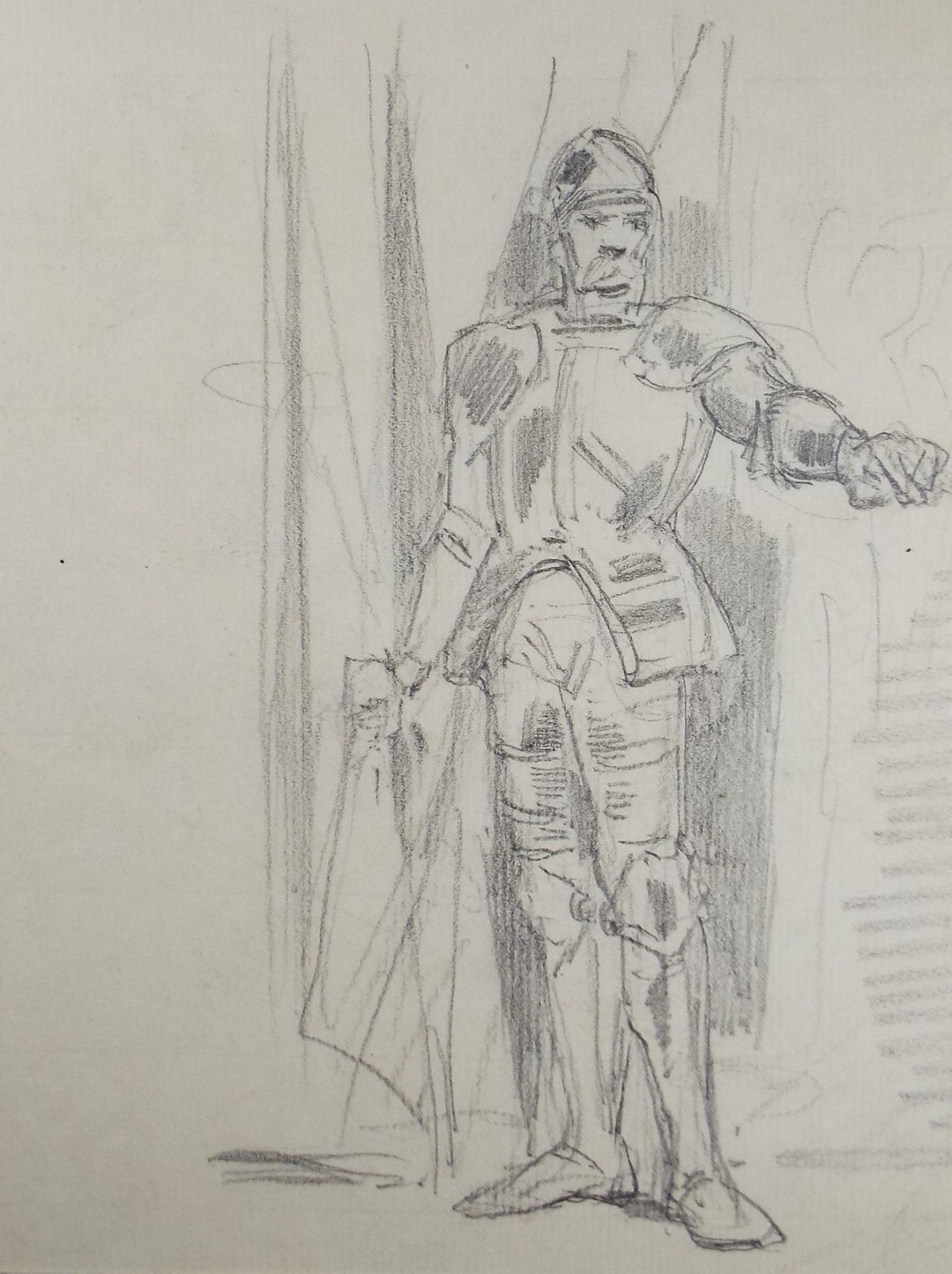 Original Pencil Drawing, 'figure in Armour', John Wood (1801-1870) - Etsy