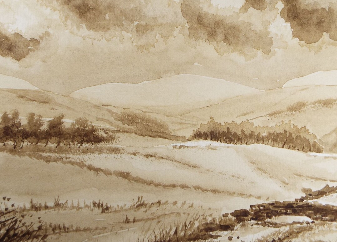 Original Watercolour, 'the Moor', Dated 1994, Artist Unknown - Etsy