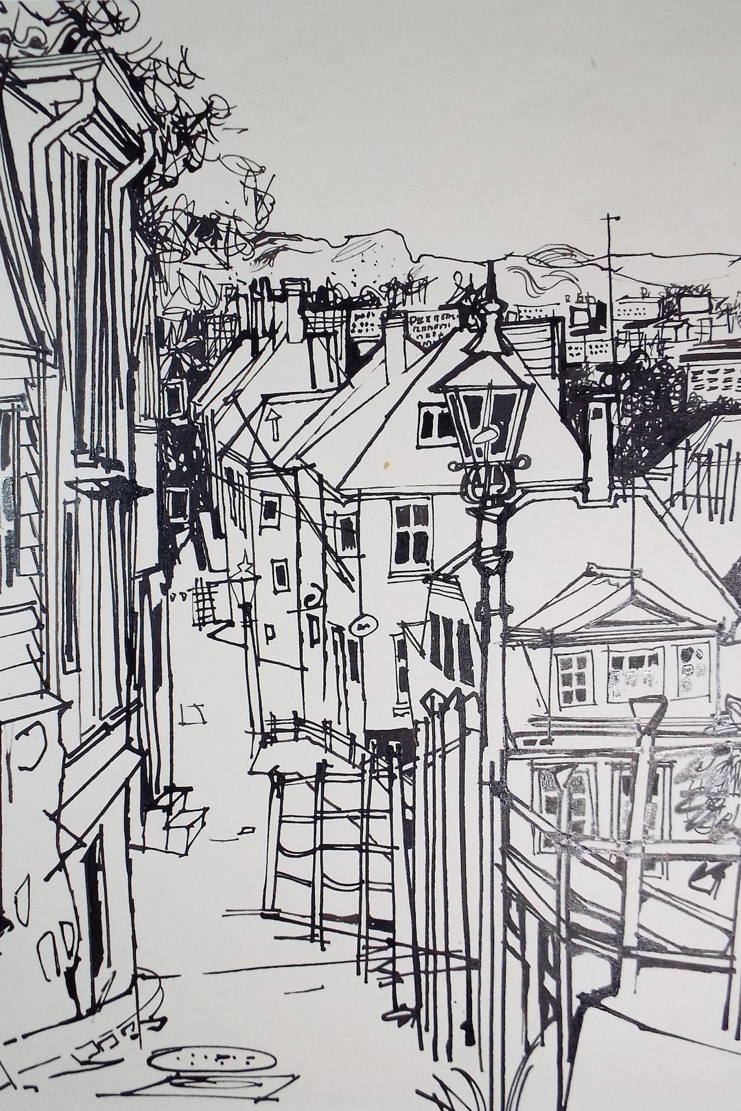Original Ink Drawing , 'bergen', John Hambleton Holdcroft (1926-2014 ...