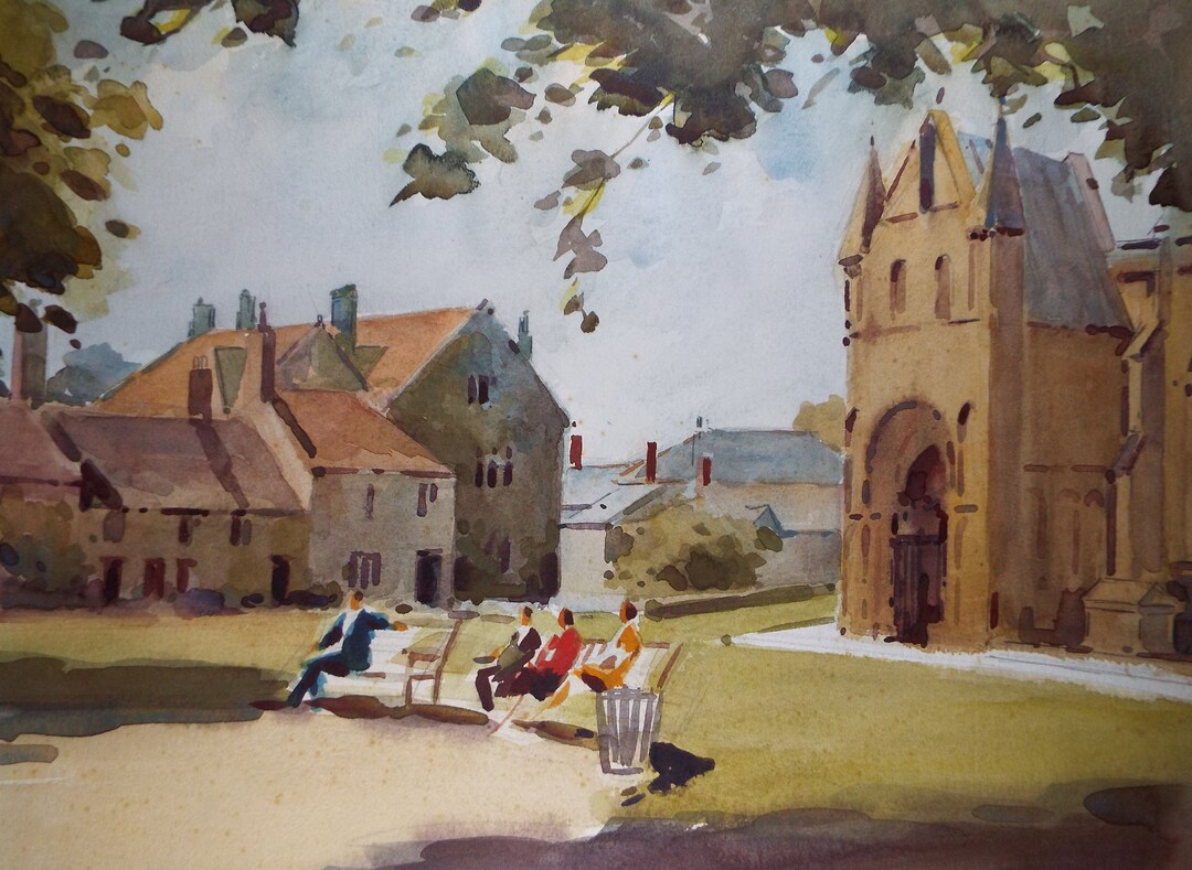 Original Watercolour, 'the Quad', C1960's, Frank Duffield 1901-1982 - Etsy