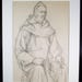 Pencil Drawing 'seated Priest', C1950s, C.D. Finley - Etsy