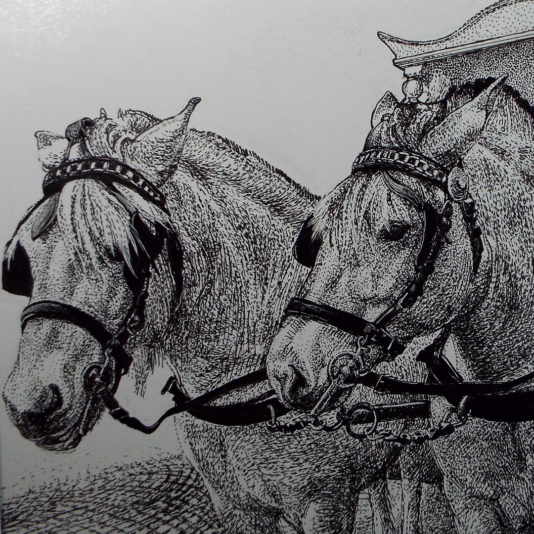 Original Ink Drawing, 'horse Drawn Ice Cream Carriage', Lorraine ...