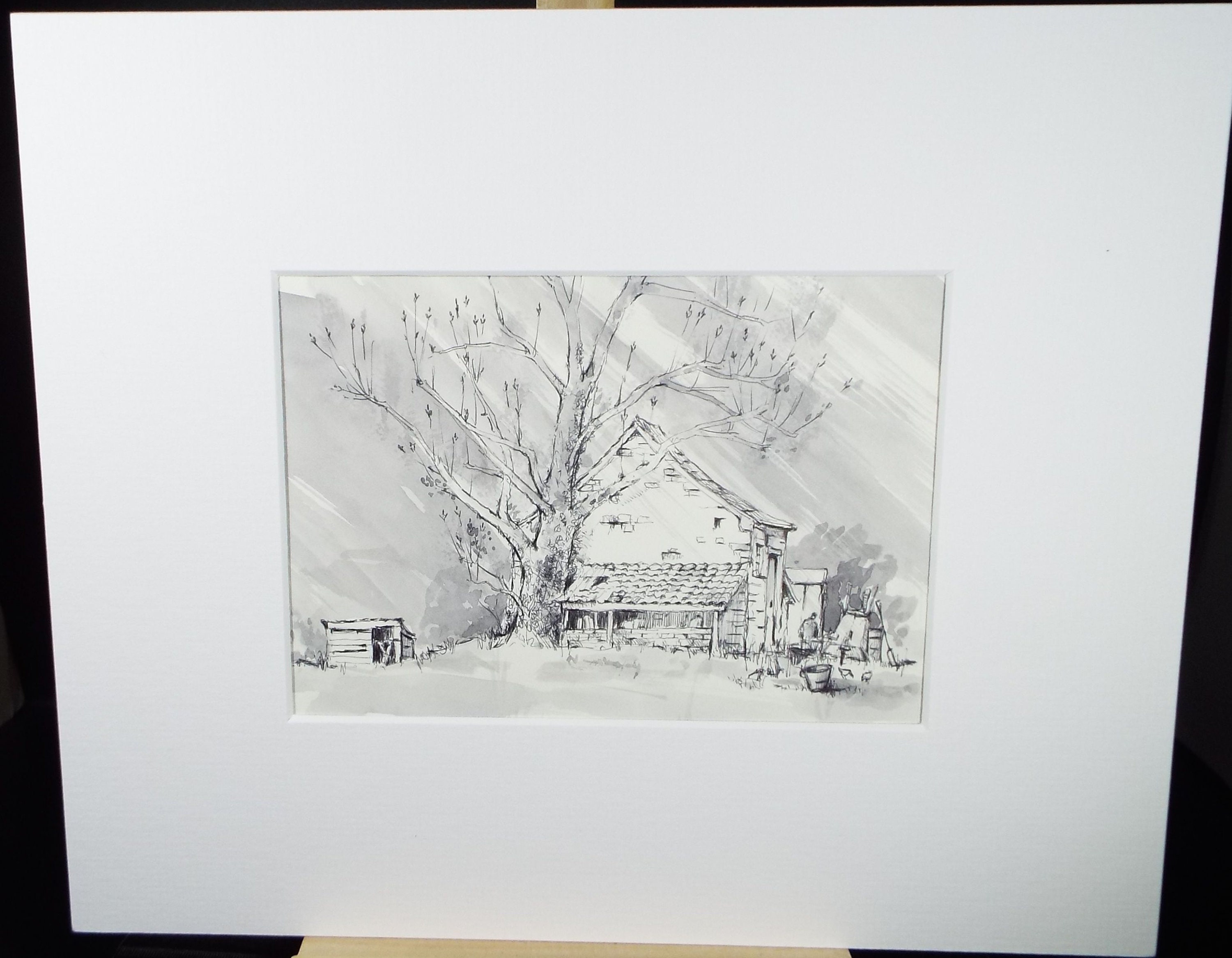 Original Watercolour & Ink, 'hail Storm, Oldbury', Circa 1990's, Artist ...