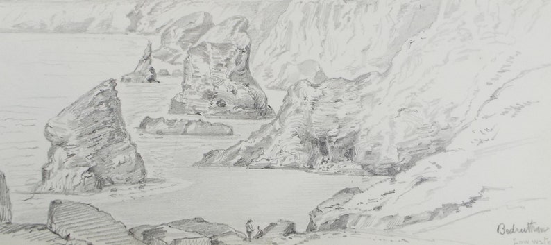 Original Pencil Drawing, 'isle of Wight' Circa 1880's, Artist Unknown ...
