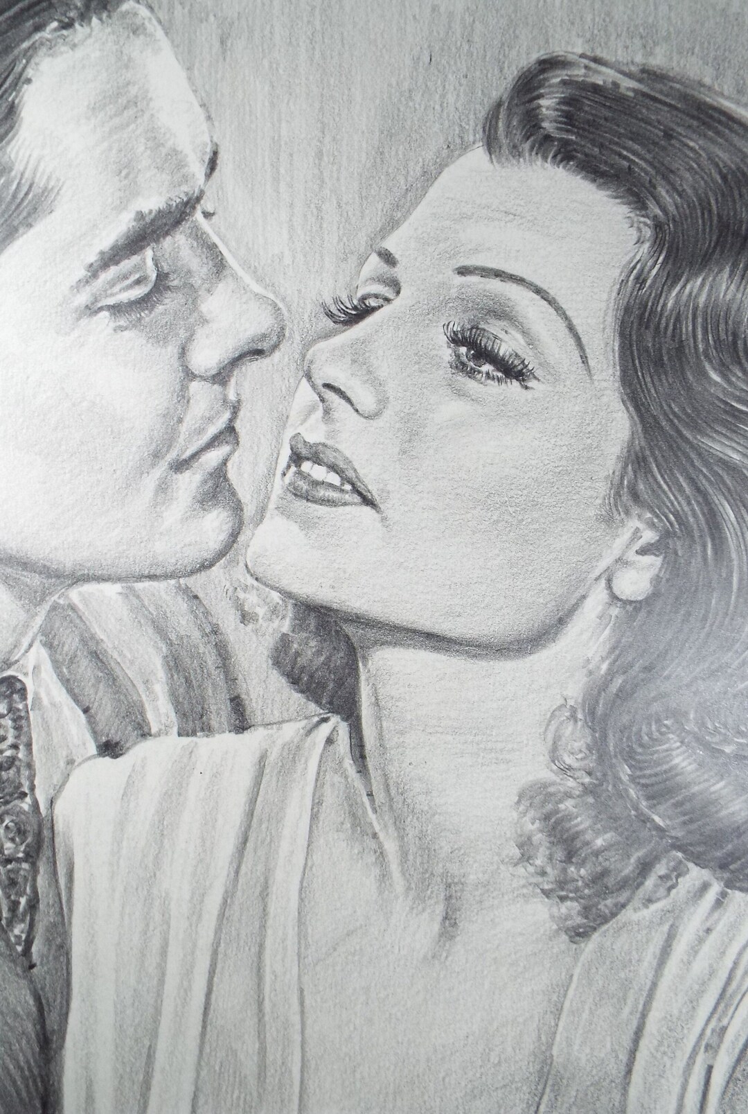 Original Pencil Drawing, 'tyrone Power & Linda Darnell', Albert Leonard ...