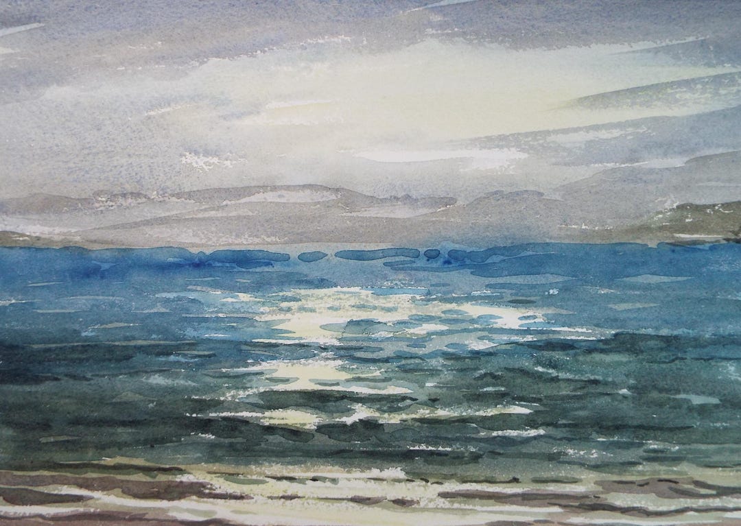 Original Watercolour, 'estuary', Gwen Rayner, C1970's - Etsy