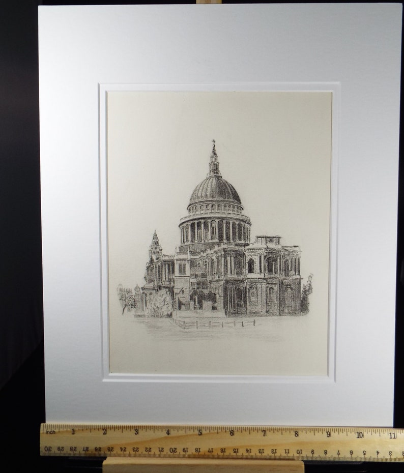 Original Pencil Drawing St. Paul's Cathedral Late 20th - Etsy