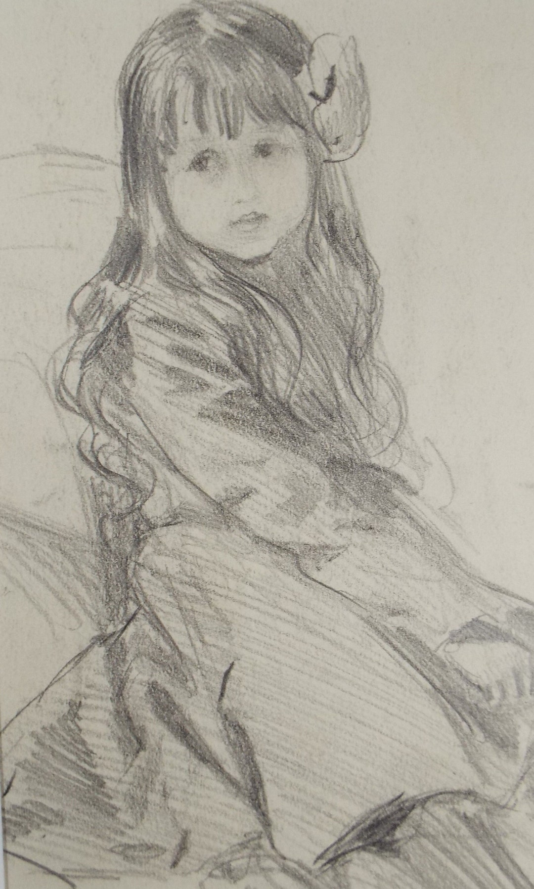 Original Pencil Sketch, 'study of a Seated Girl' ', Susan Beatrice ...