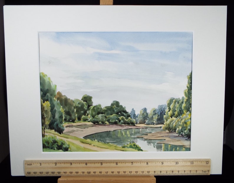 Original Watercolour, 'A Lake in Summer', George Godfrey, Circa 1970's ...