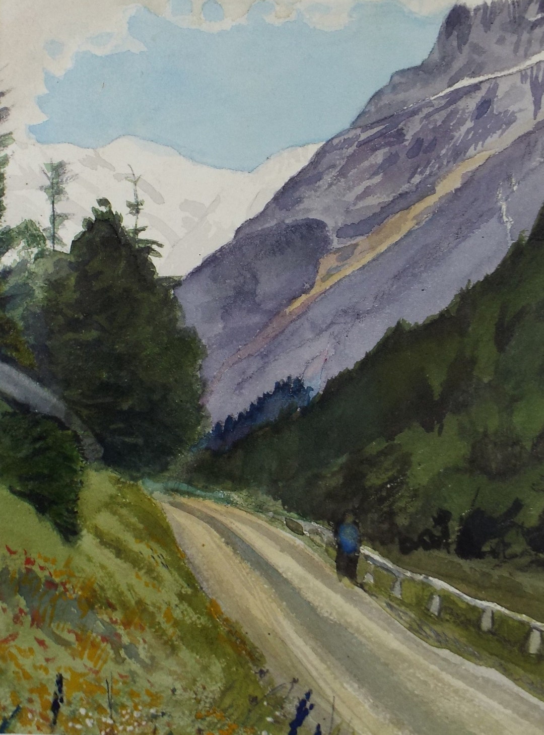 Original Watercolour, 'alpine Pass', Circa 1890. Artist Unknown - Etsy