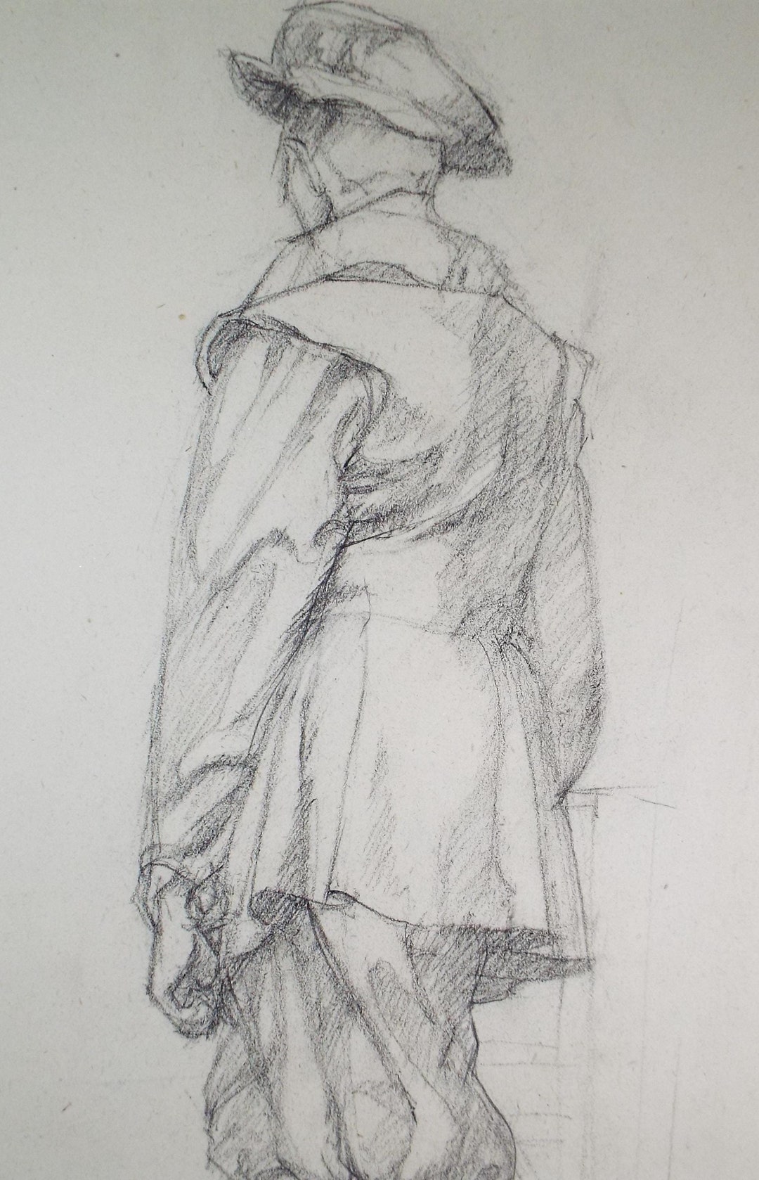Pencil Drawing 'figure in Elizabethan Dress', C1950s, C.D. Finley - Etsy