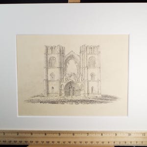 Original Pencil Drawing,'elgin Cathedral', Early 19th Century, Artist ...