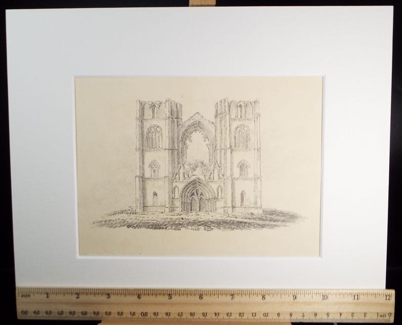 Original Pencil Drawing,'elgin Cathedral', Early 19th Century, Artist ...