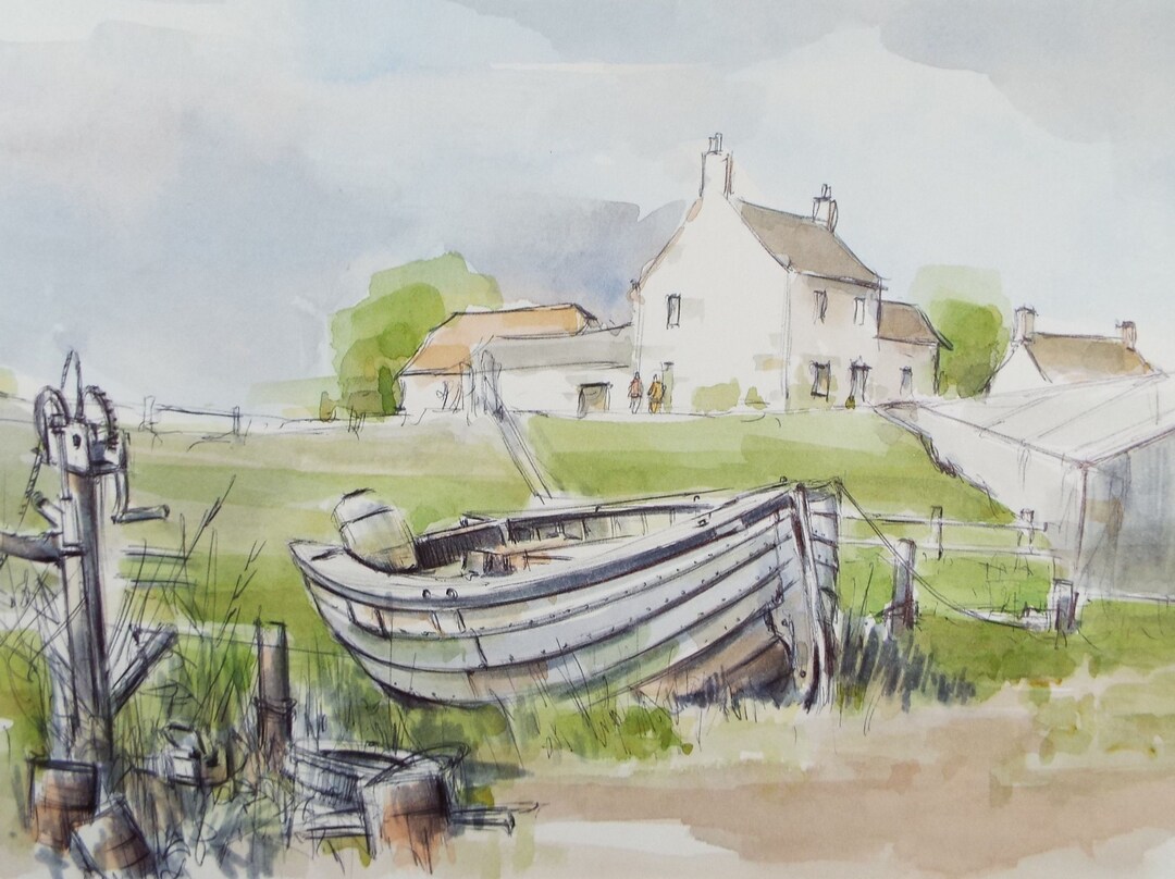 Original Watercolour & Ink, 'pill, Somerset', C1990's, Artist Unknown ...