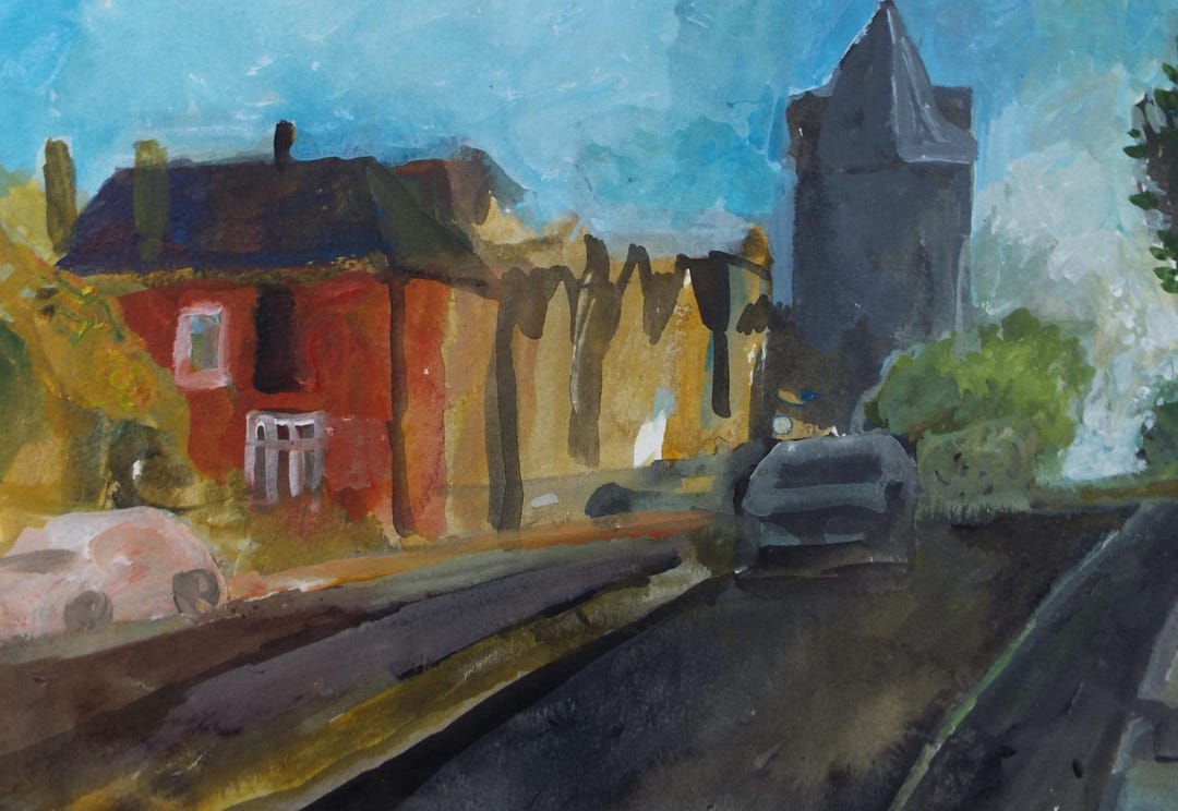 Original Watercolour & Gouache, 'street Scene', Colin Fifield (1940 ...