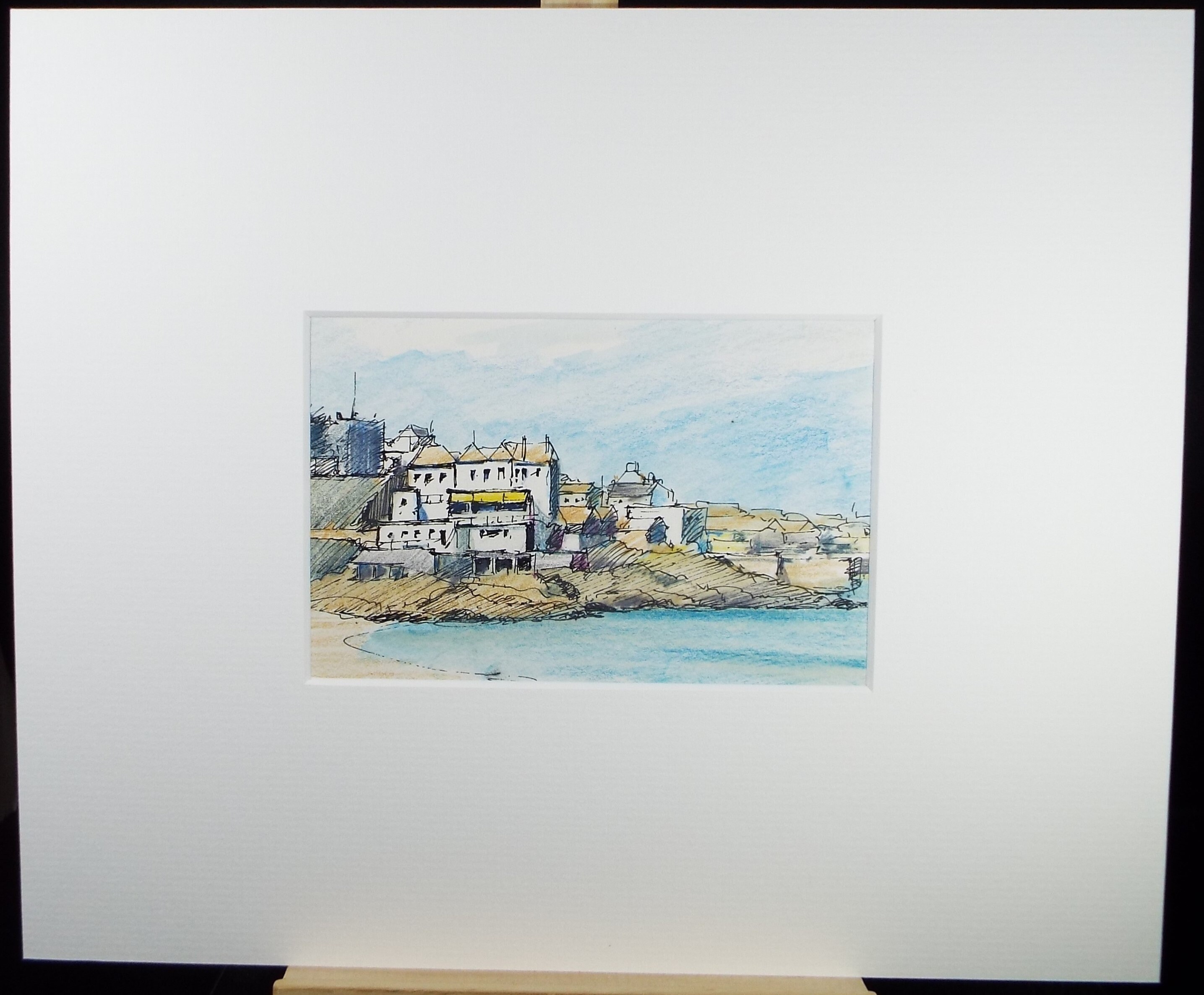 Original Pencil Drawing 'coastal Town', Circa 1980's ,artist Unknown - Etsy