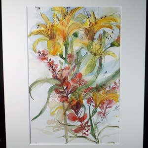Original Watercolour,'lily Study', June Bevan, Circa 1990's - Etsy