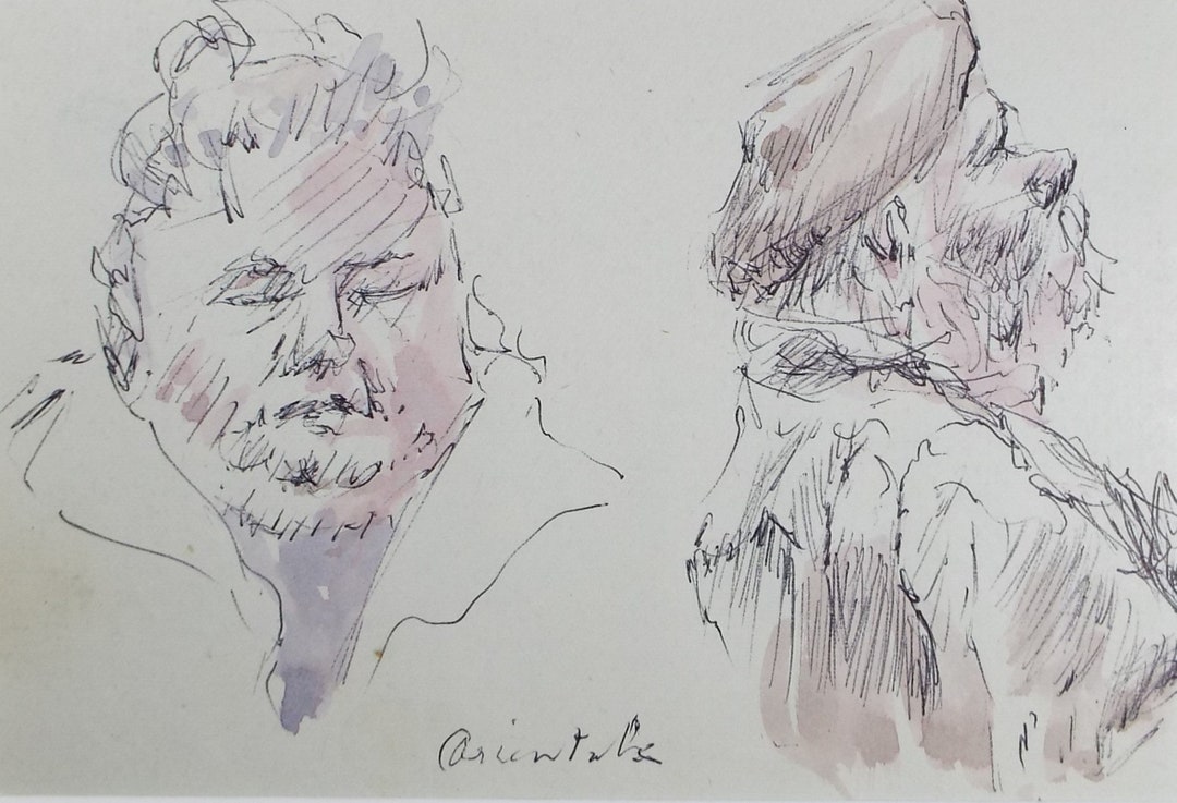 Original Watercolour Drawing, 'head Studies', Hugh Mckenzie (1909-2005 ...