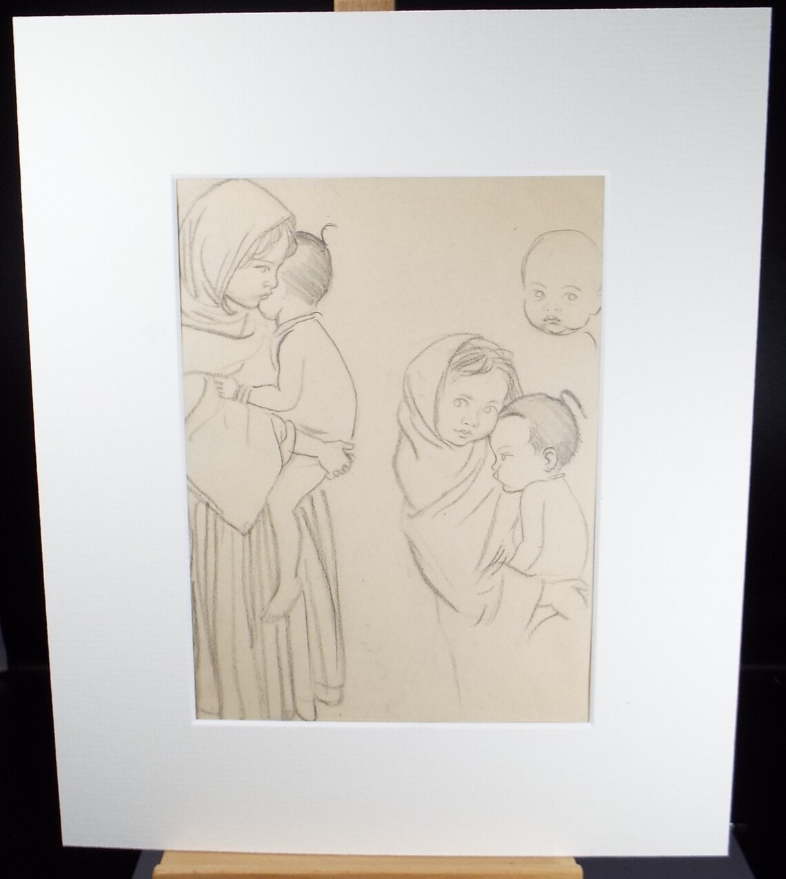 Original Pencil Sketch, 'woman and Child Study', Susan Beatrice Pearce ...