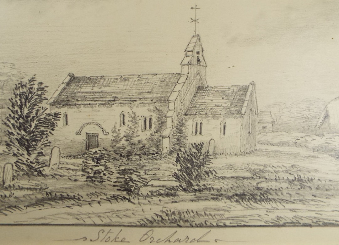 Original Pencil Drawing, 'stoke Orchard', Dated 1897, Artist Unknown - Etsy