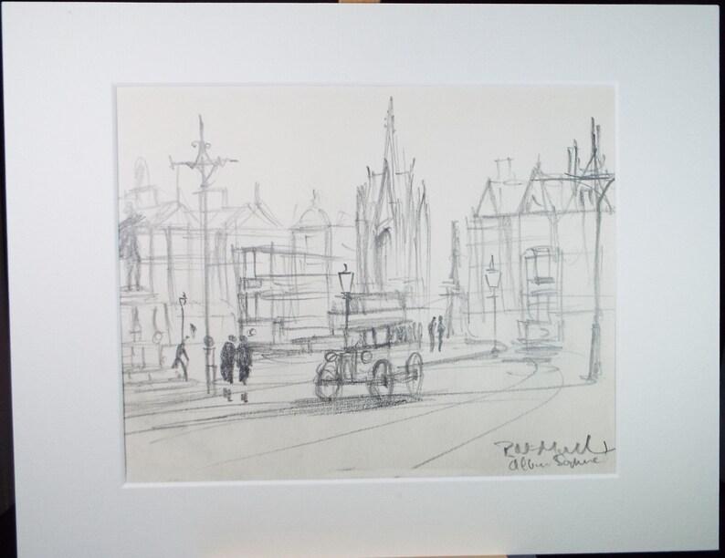 Original Pencil Drawing, 'albert Square, Manchester', Bernard Mcmullen ...
