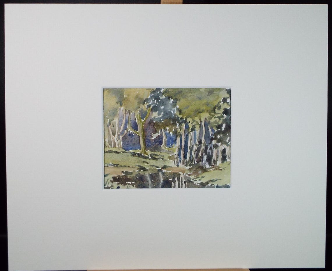Original Watercolour, 'the Mere', Circa 1990's, Artist Unknown - Etsy