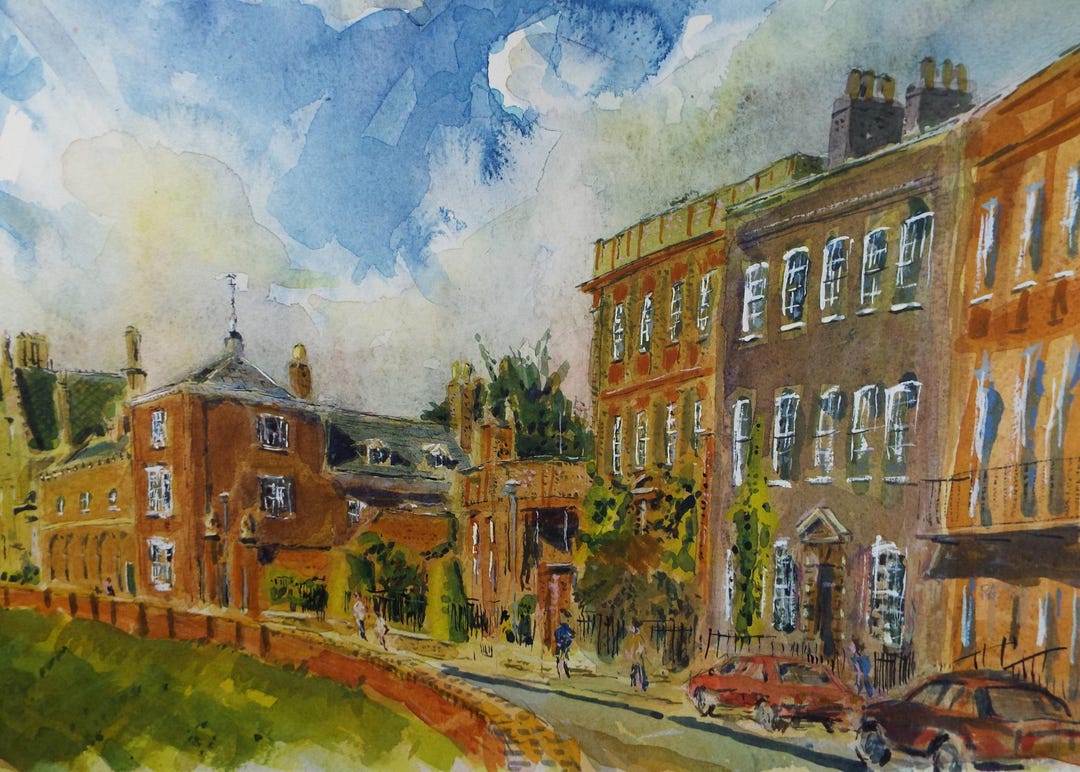 Original Watercolour,'street Scene With Figures', Roger Alsop, Dated ...
