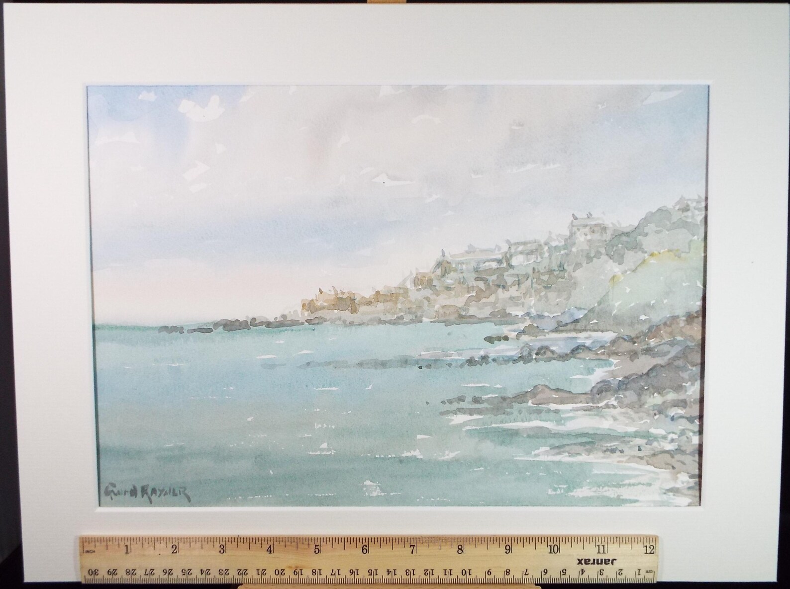 Original Watercolour, 'coastal Village', Gwen Rayner, C1970's - Etsy
