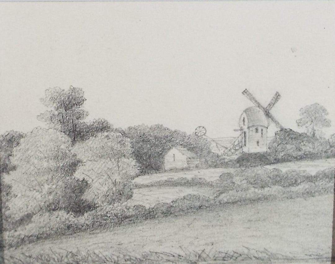 Original Pencil Drawing , 'longs Mill, Stadbroke', Dated 1878, Artist ...